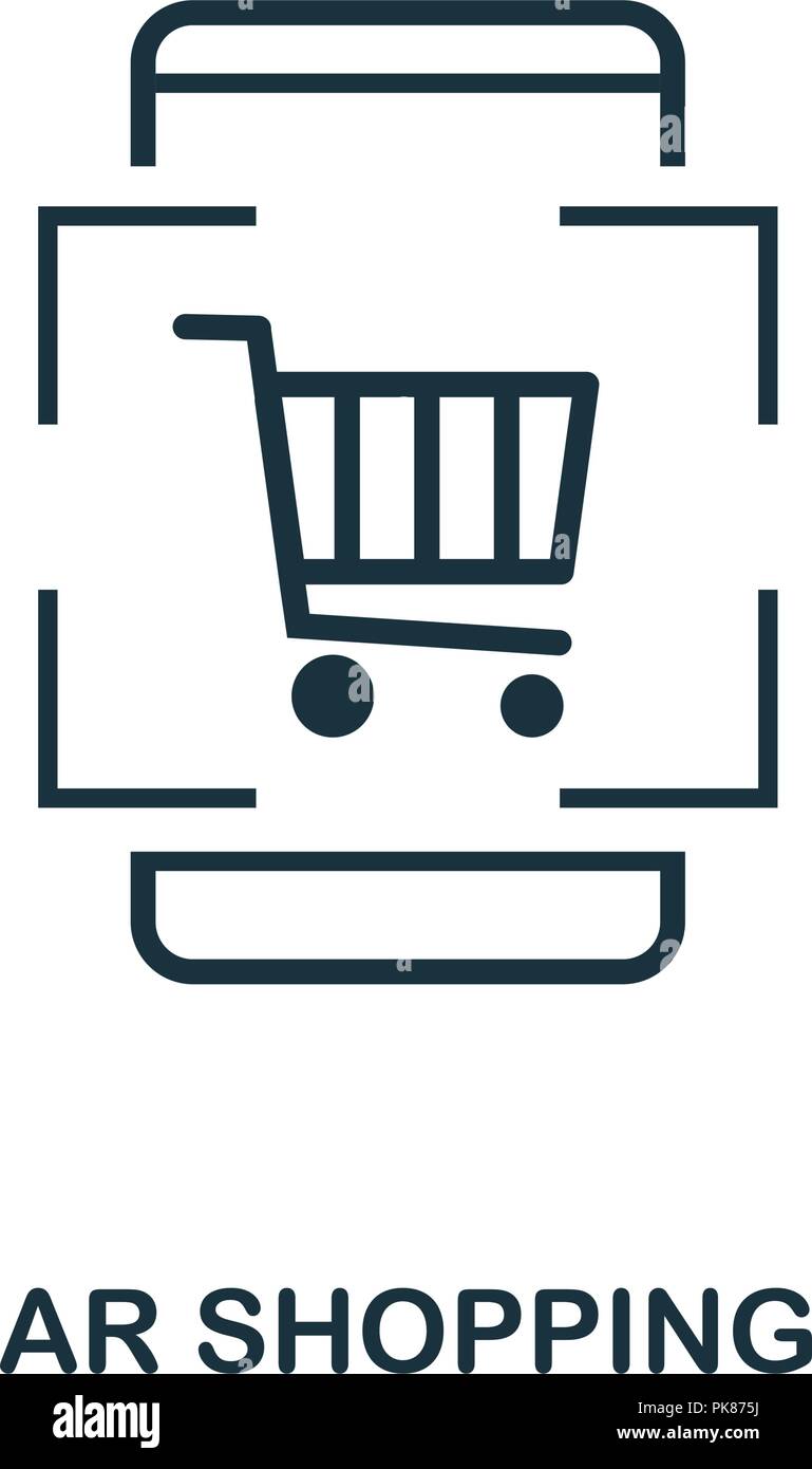Augmented Reality Shopping icon. Monochrome style design from visual ... Augmented Reality Shopping icon. Monochrome style design from visual ...