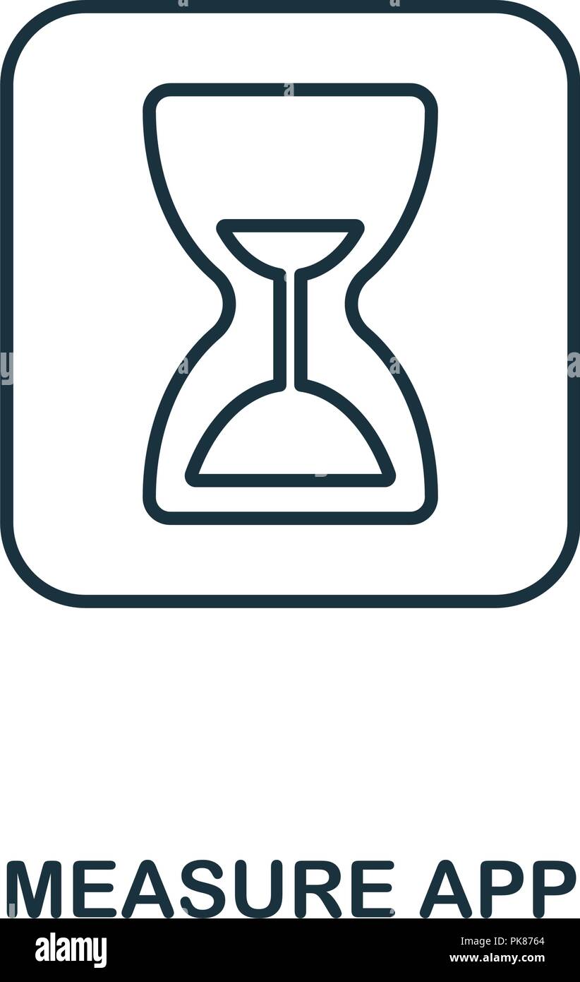 Measure App Icon Monochrome Style Design From Visual Device Collection Ui Pixel Perfect