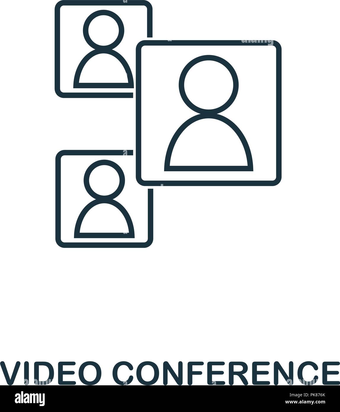 Video Conference Icon Monochrome Style Design From Visual Device Collection Ui Pixel Perfect