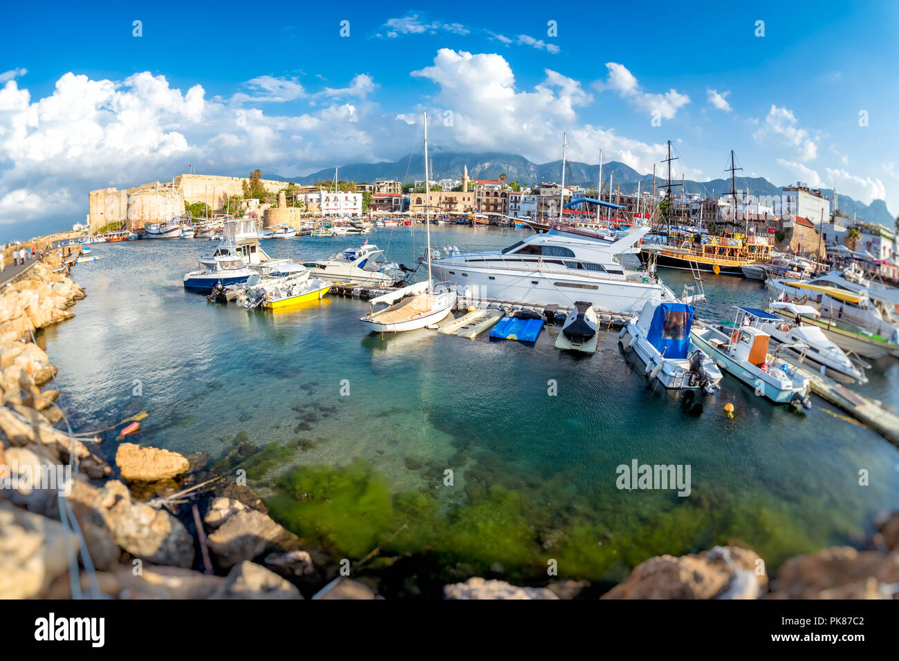 Boats and yachts in Kyrenia (Girne) harbour. Cyprus Stock Photo - Alamy