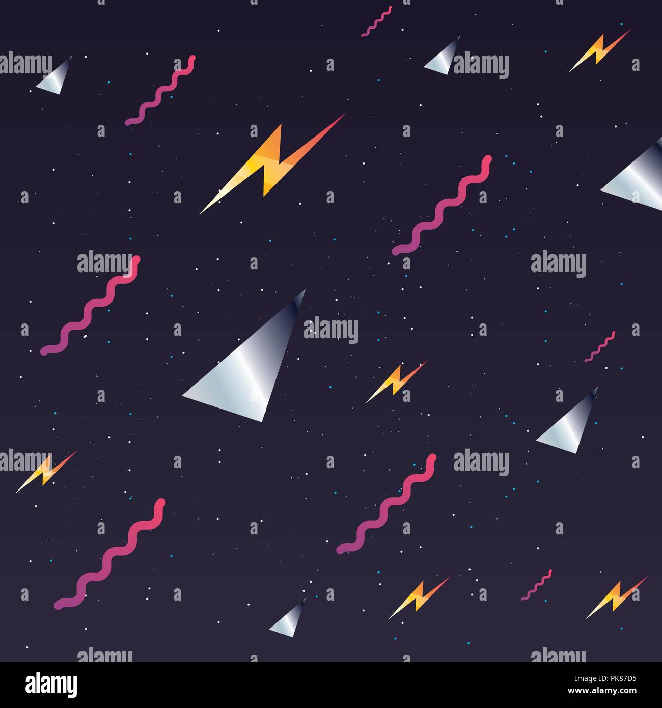 retro future label with geometric figures vector illustration design ...