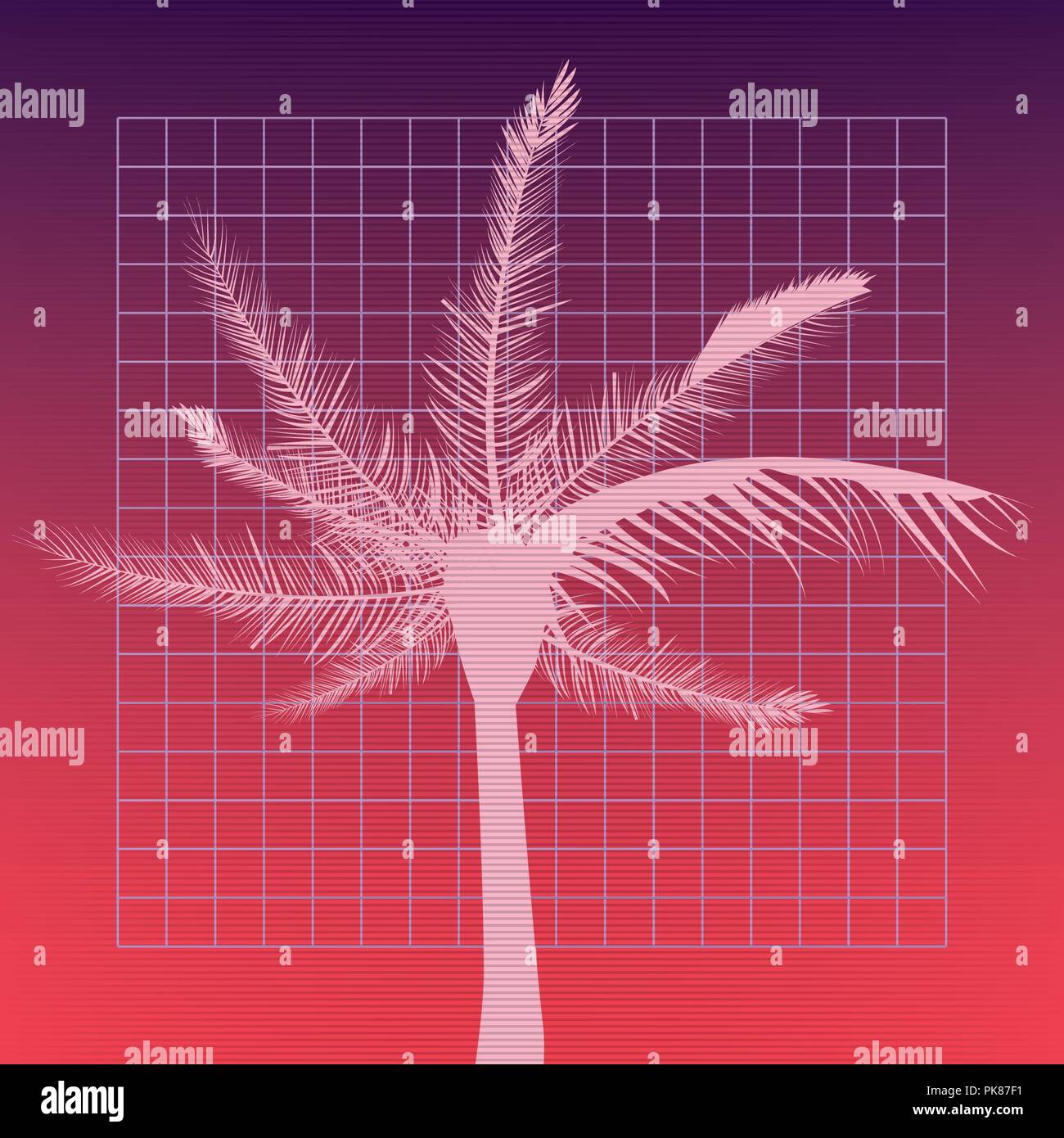 retro future label with palm vector illustration design Stock Vector ...