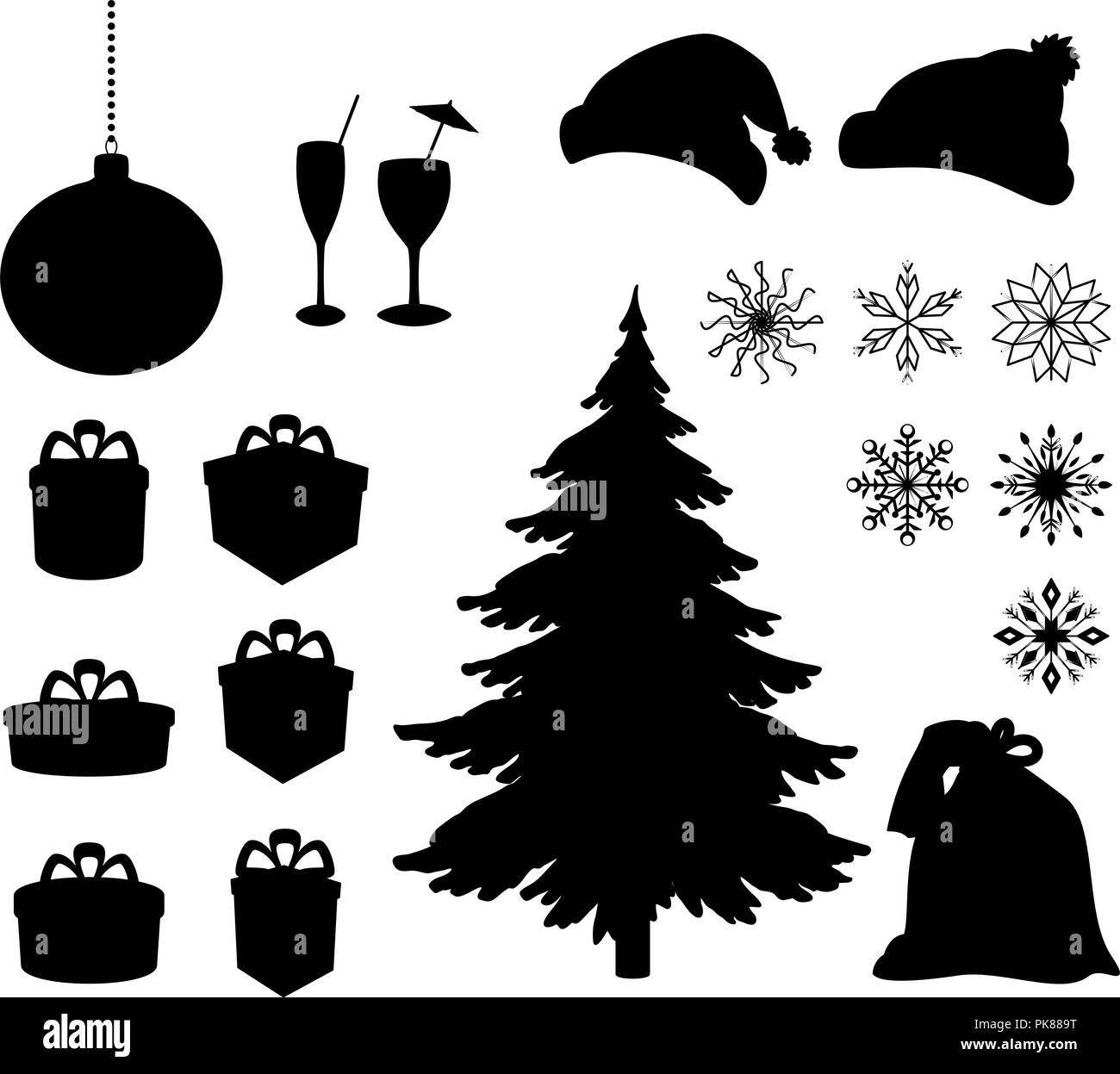 Christmas gift tree holiday Black and White Stock Photos & Images - Alamy