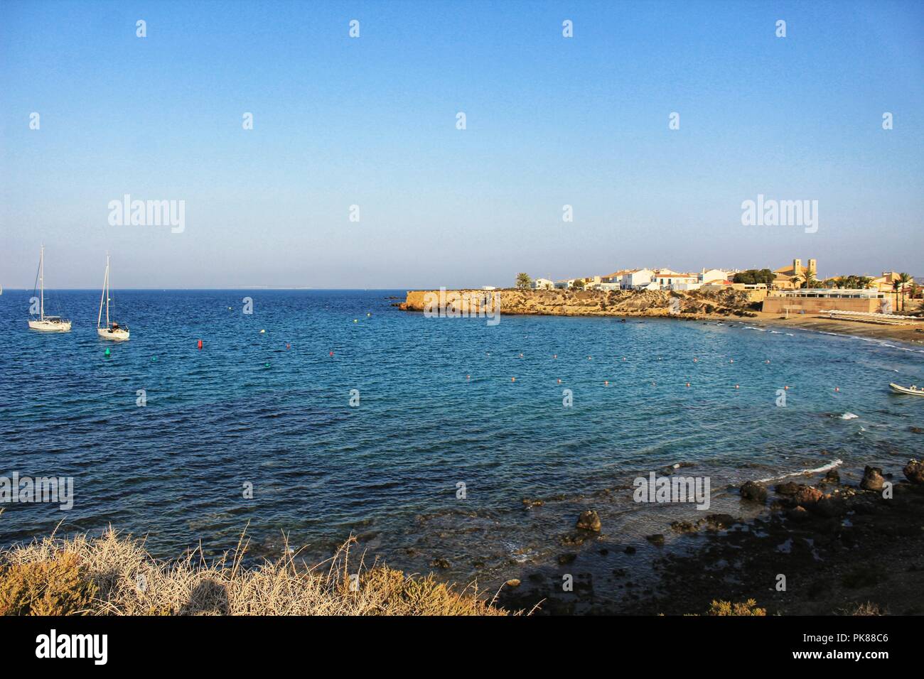 Beaches and cliffs of Tabarca Island in summer in Alicante, Spain Stock ...