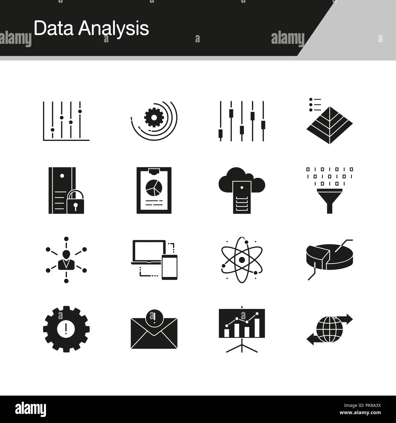 Data Analysis icons. Design for presentation, graphic design, mobile ...