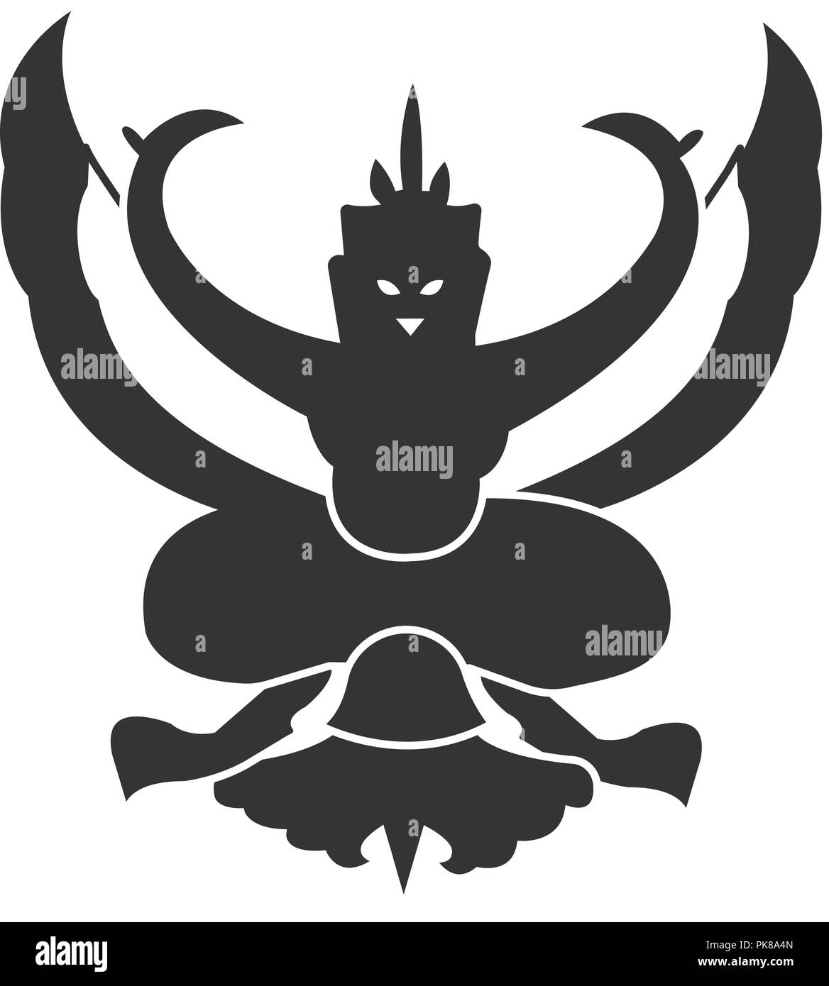 Garuda emblem logo vector.Simple Thailand’s National Emblem.Silhouette ...