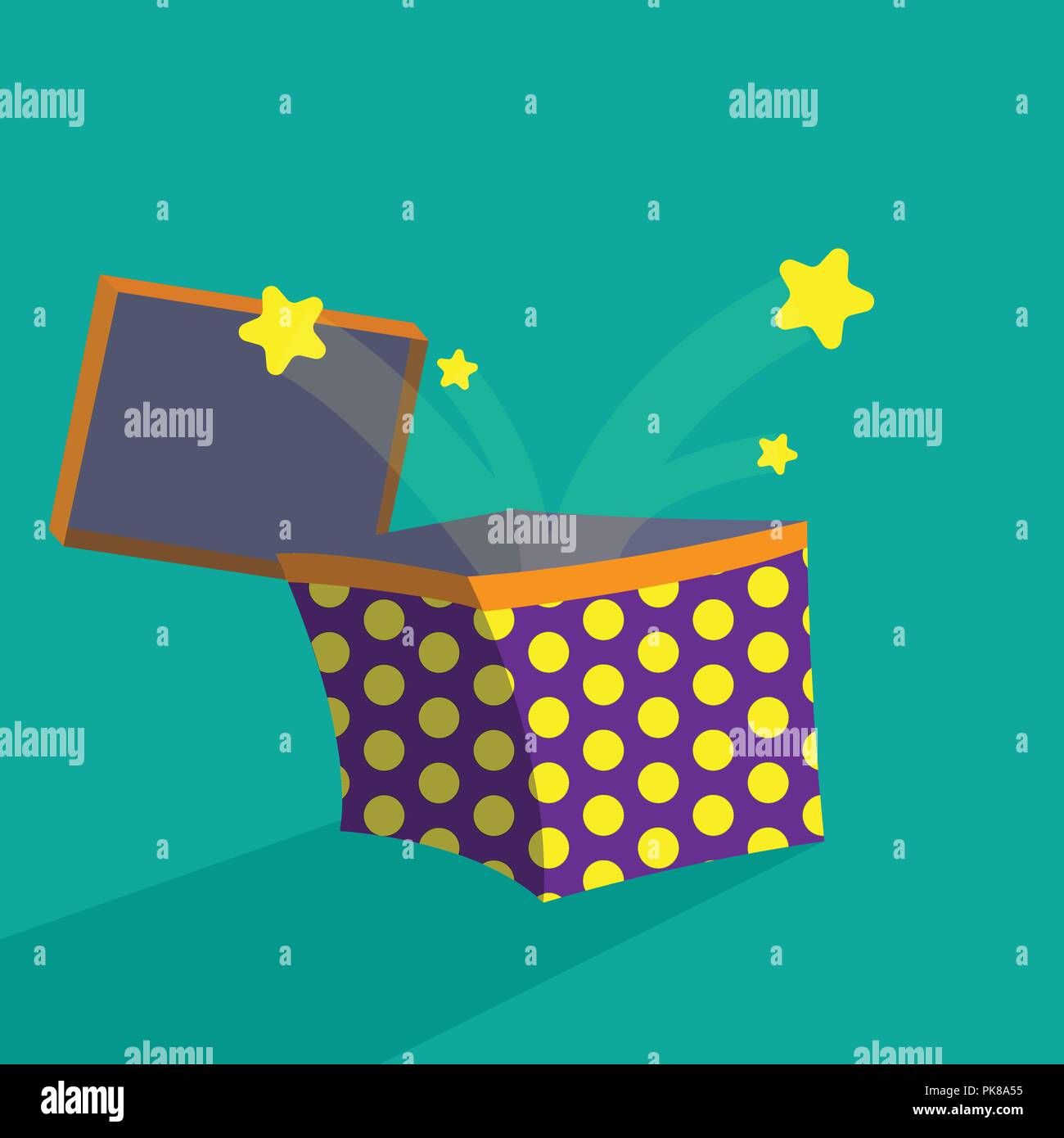 Open gift box with stars effect vector illustration Stock Vector Image ...