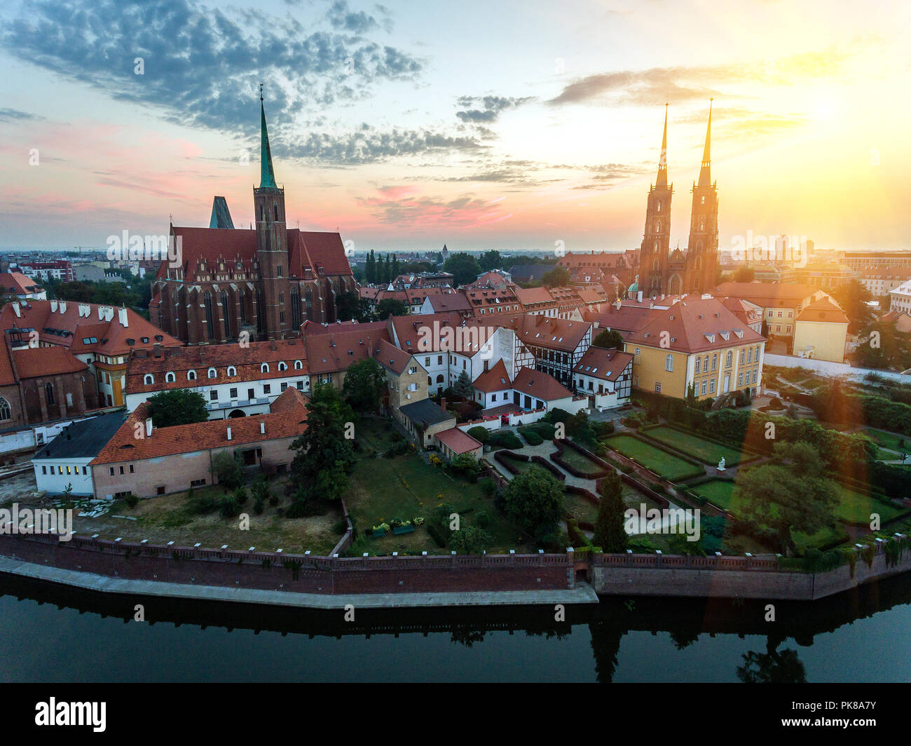 Wroclaw View at Tumski island and Cathedral of St John the Baptist ...