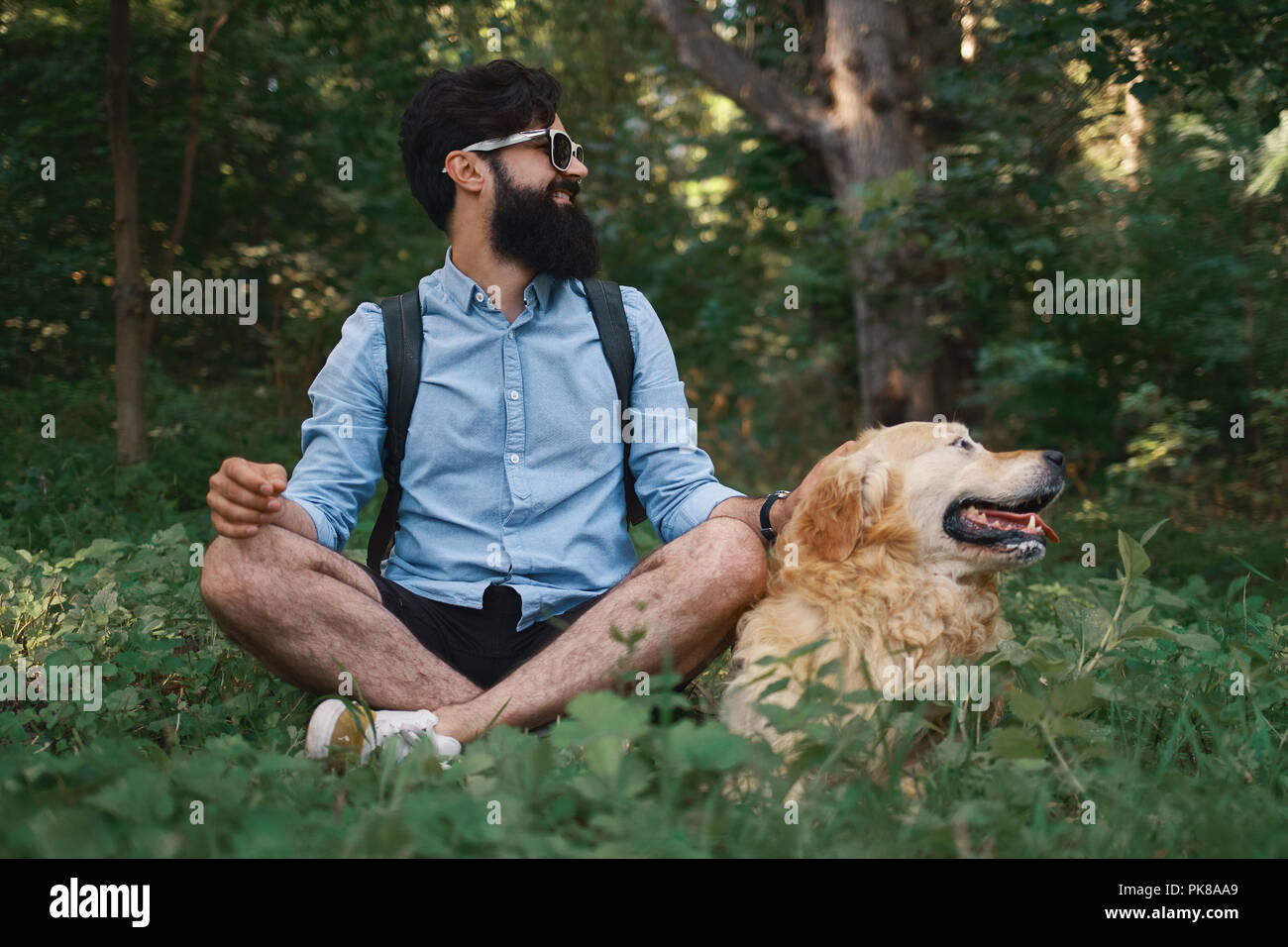 Human dog look direction hi-res stock photography and images - Alamy