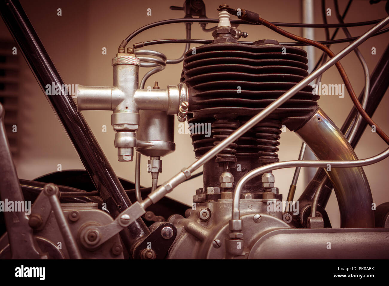 details vintage steam motorcycle Stock Photo - Alamy