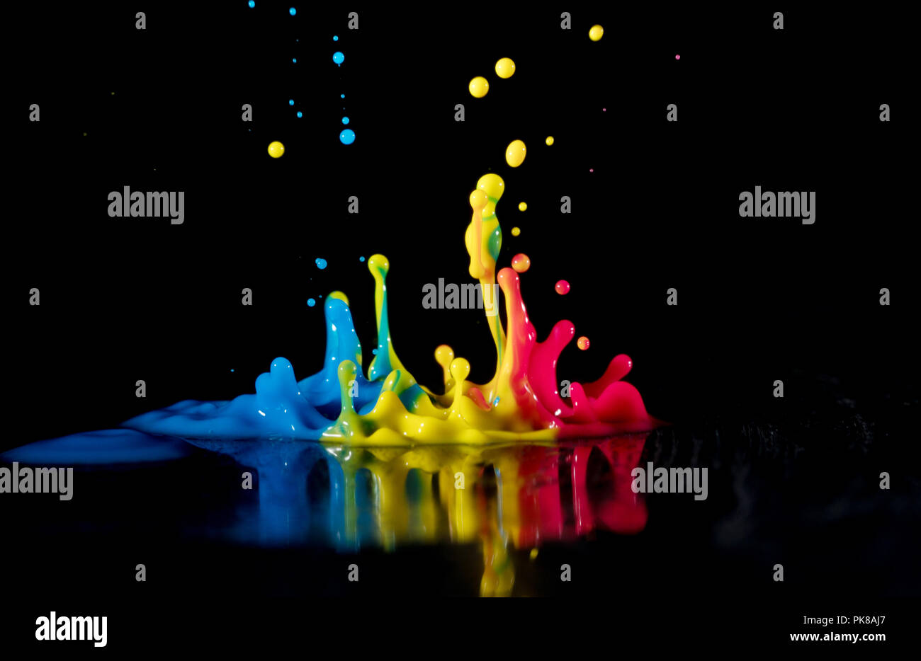 abstract color splash isolated on black background Stock Photo - Alamy