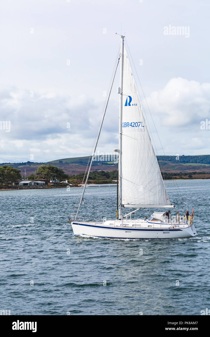 Sailing in Poole Harbour, Poole, Dorset UK in September Stock Photo - Alamy