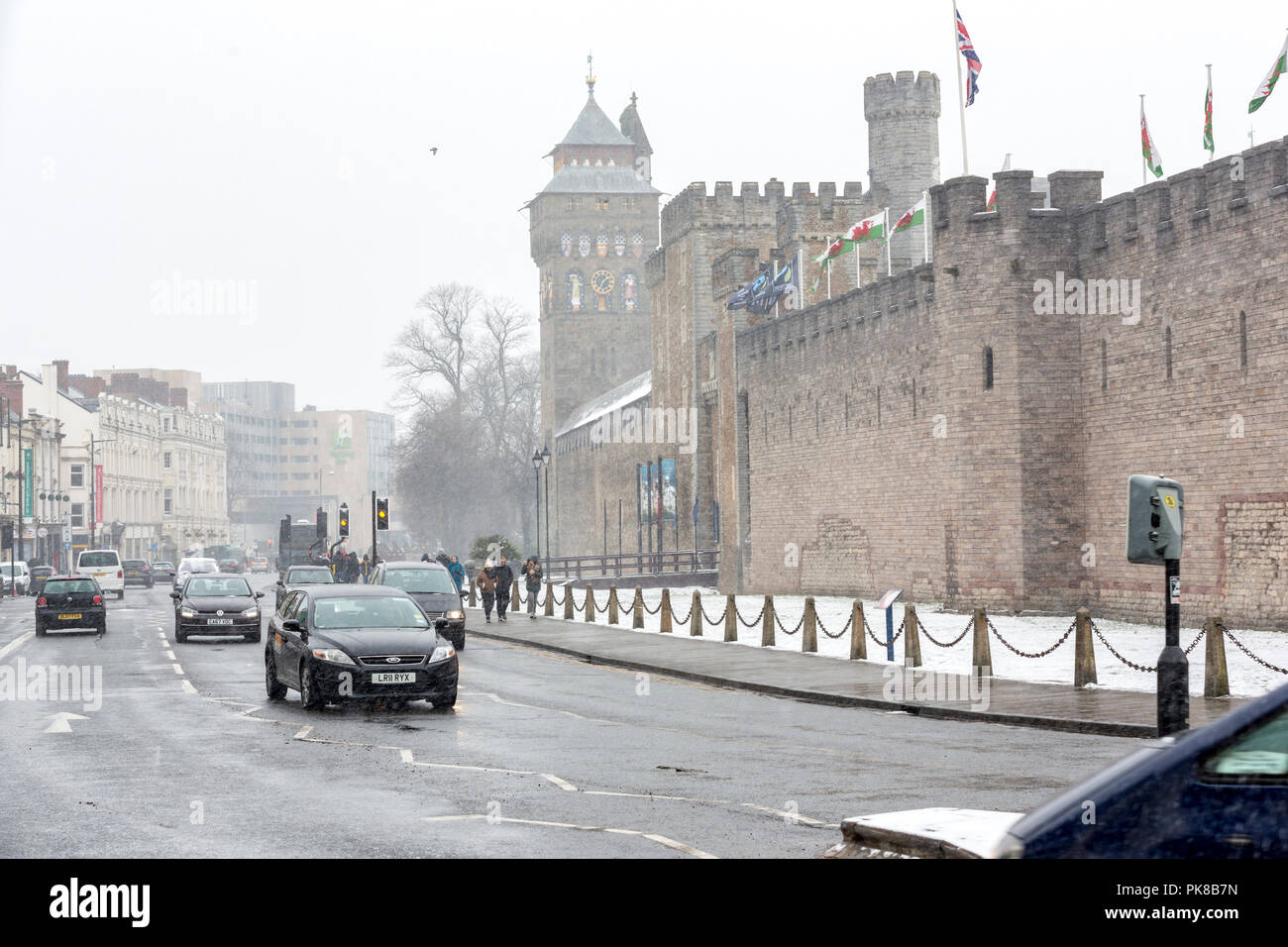 Storm Emma, Cardiff, UK, March 2018 - Various scenes of the snowfall in ...