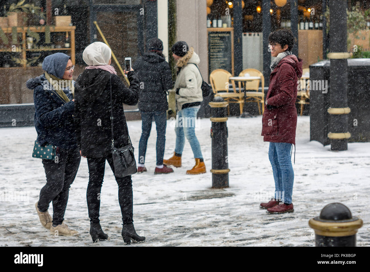 Storm Emma, Cardiff, UK, March 2018 - Various scenes of the snowfall in ...