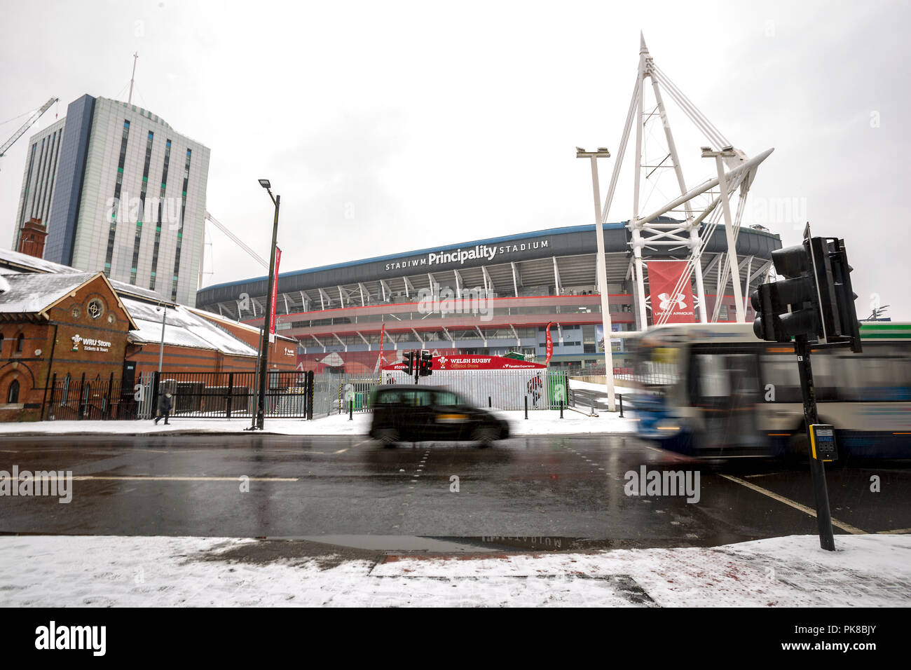 Storm Emma, Cardiff, UK, March 2018 - Various scenes of the snowfall in ...