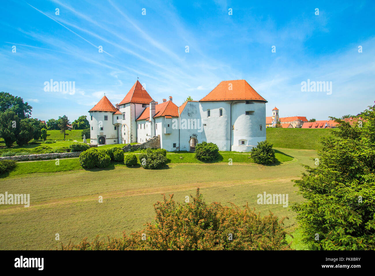 Old city castle in Varazdin, Croatia, originally built in the 13th ...