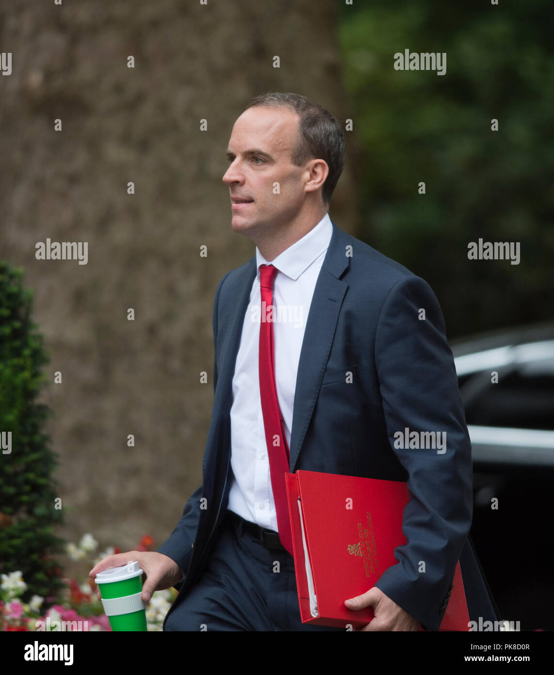 11 September 2018. Dominic Raab, Brexit Secretary, arrives in Downing ...