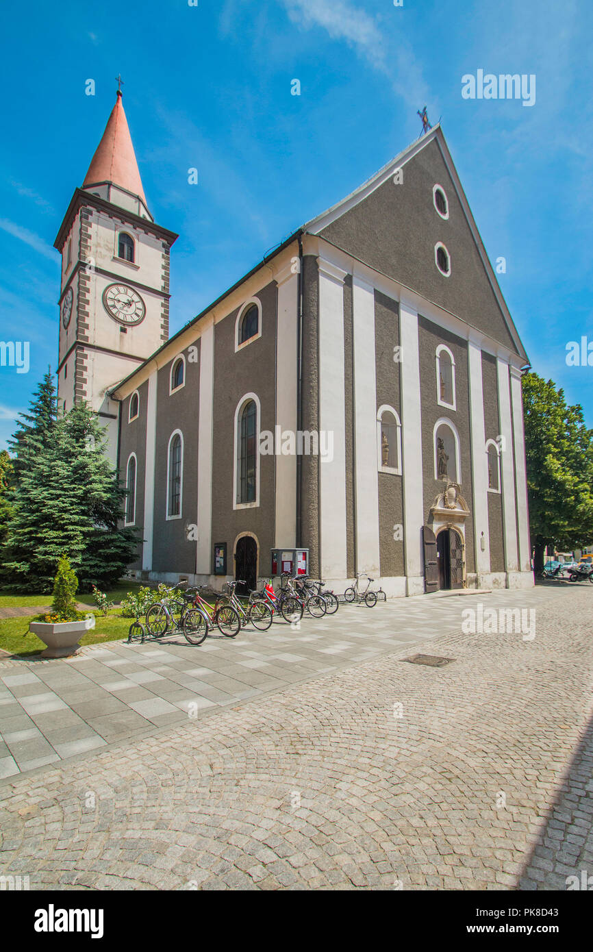 St Nicolas church in old baroque town of Varazdin, Croatia Stock Photo ...