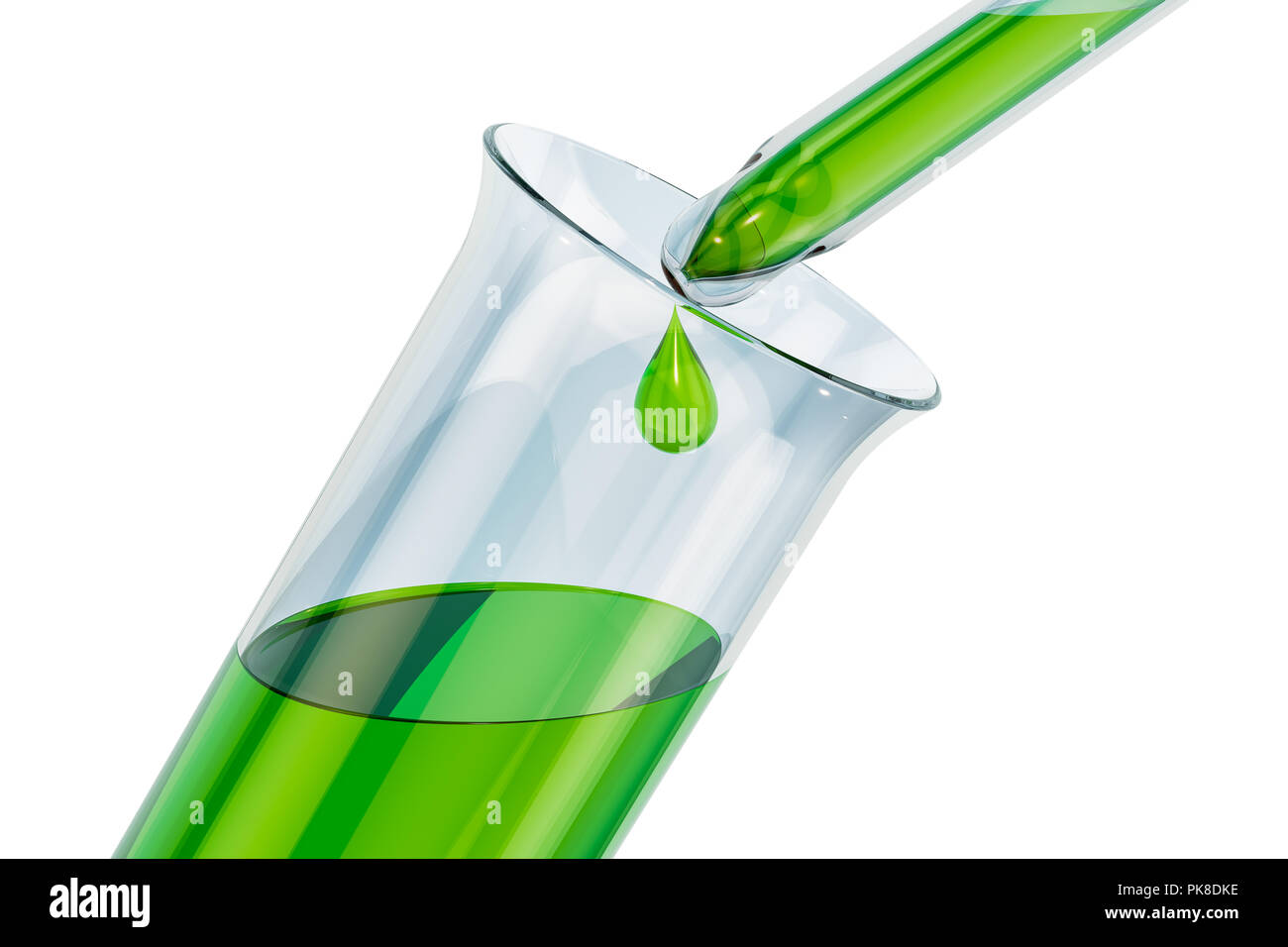 Dropper, pipette with test tube. 3D rendering isolated on white ...