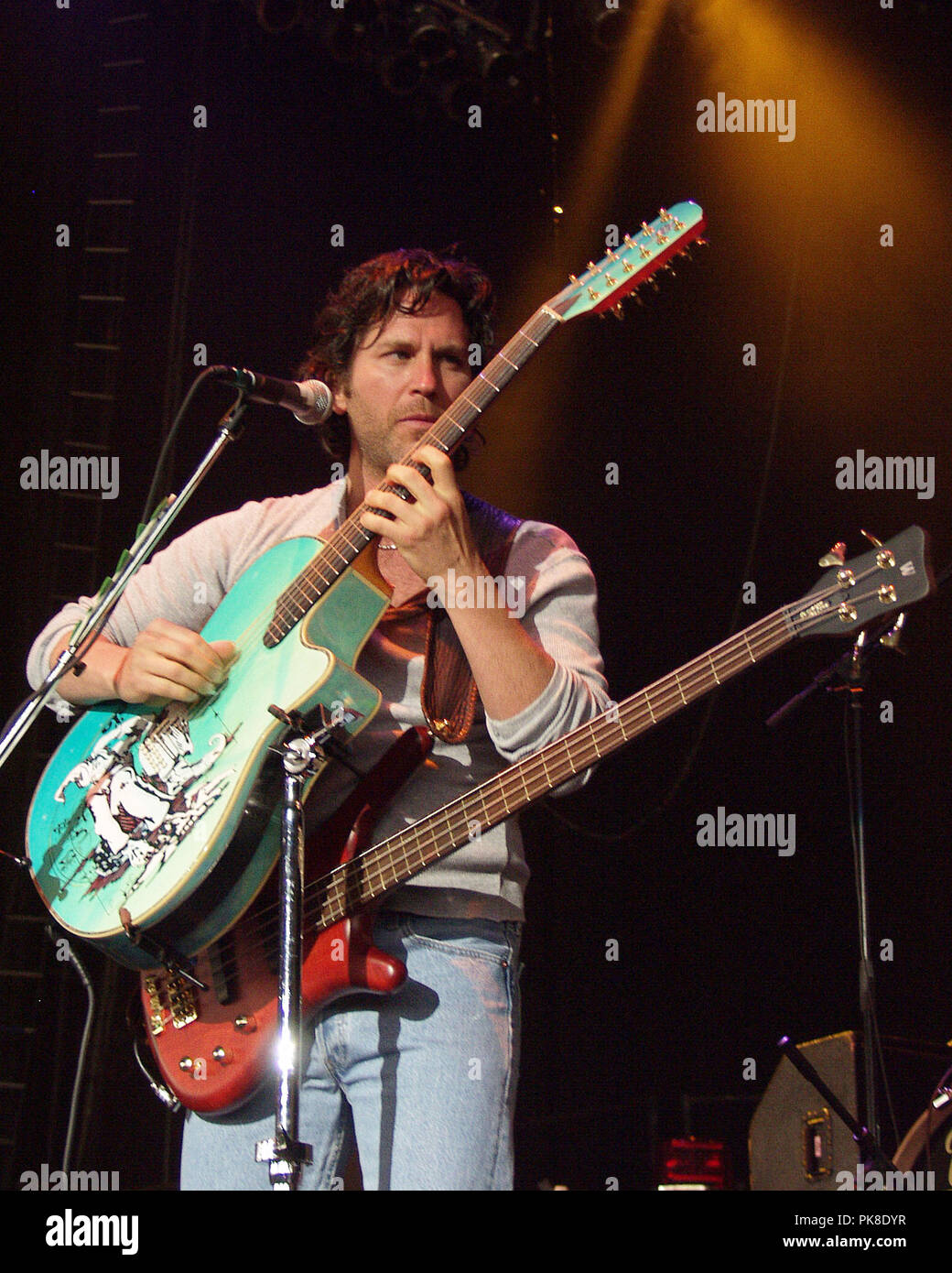 Kip Winger of Winger performs at Lakewood Amphitheatre in Atlanta ...