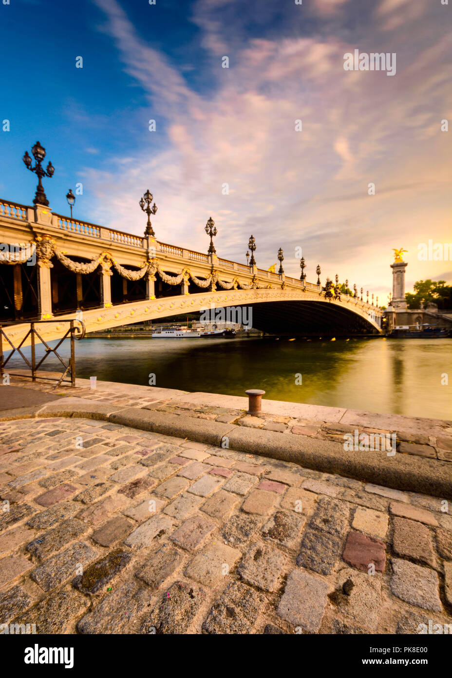 Ponte de alexandre druring sun rise during one fine summer day in Paris ...