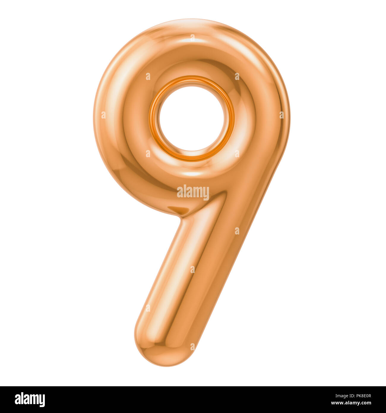 3d white isolated number nine hi-res stock photography and images - Alamy