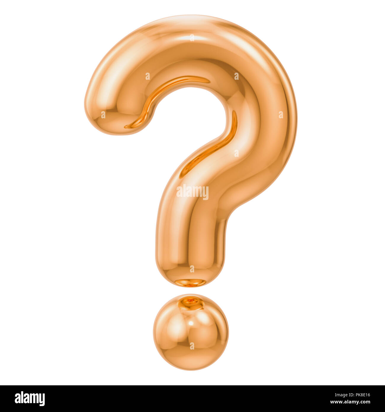 Golden question mark, 3D rendering isolated on white background Stock ...