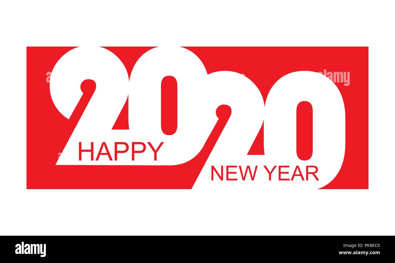 New Year's greetings with the new 2020 year, red background Stock ...