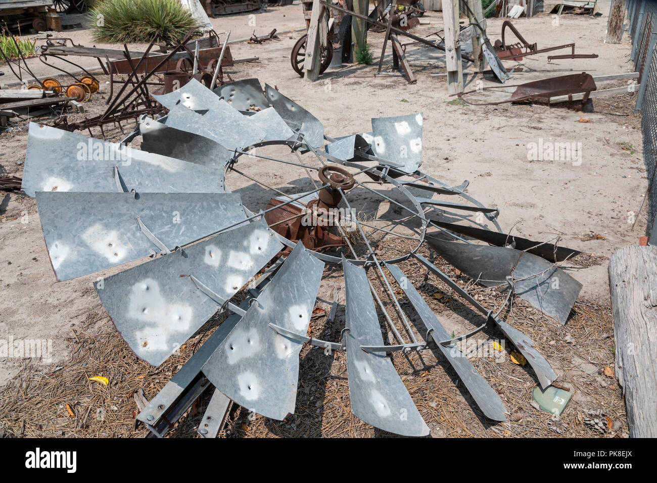 Torrington, Wyoming - The top of a windmill at the Homesteaders Museum ...