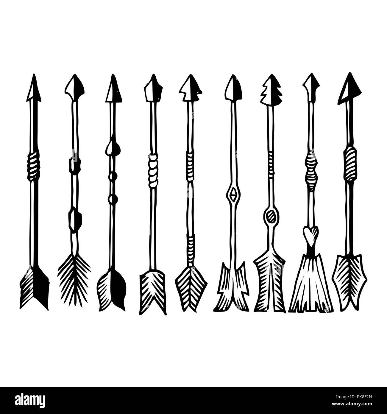 Set camping element illustration Black and White Stock Photos & Images ...