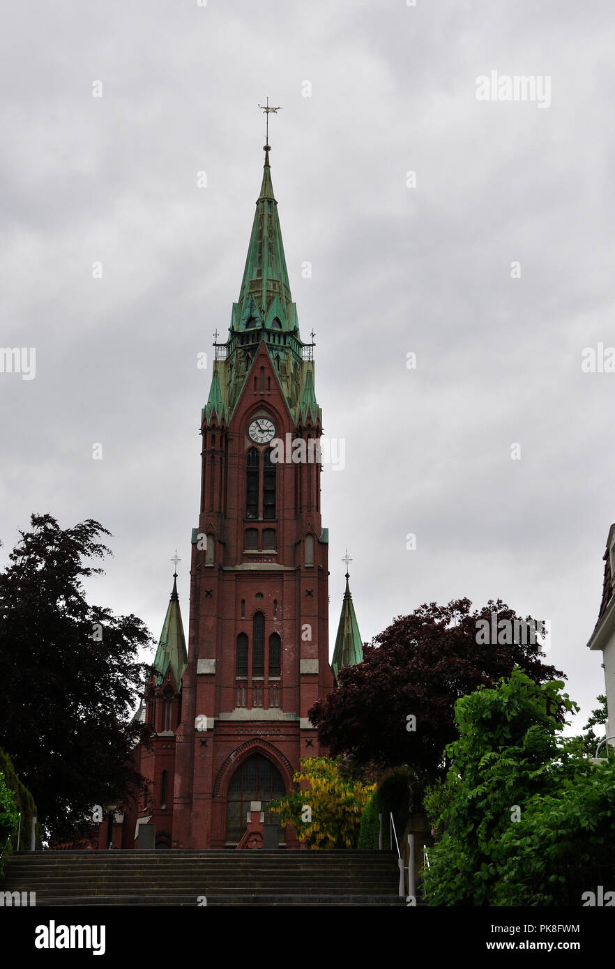 bergen, norway-june 7, 2017 The St John's Church in Bergen in neo ...