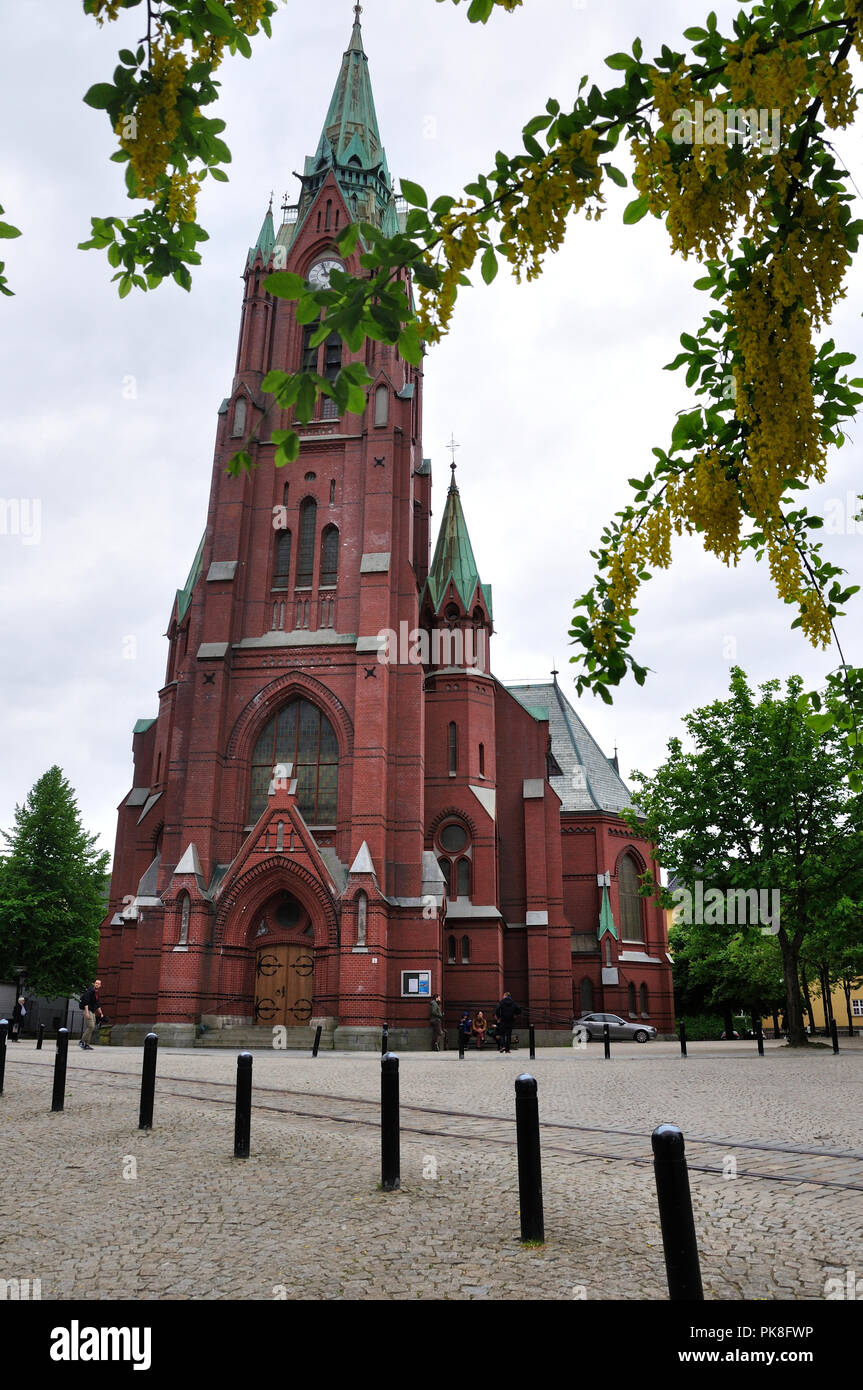 bergen, norway-june 7, 2017 The St John's Church in Bergen in neo ...