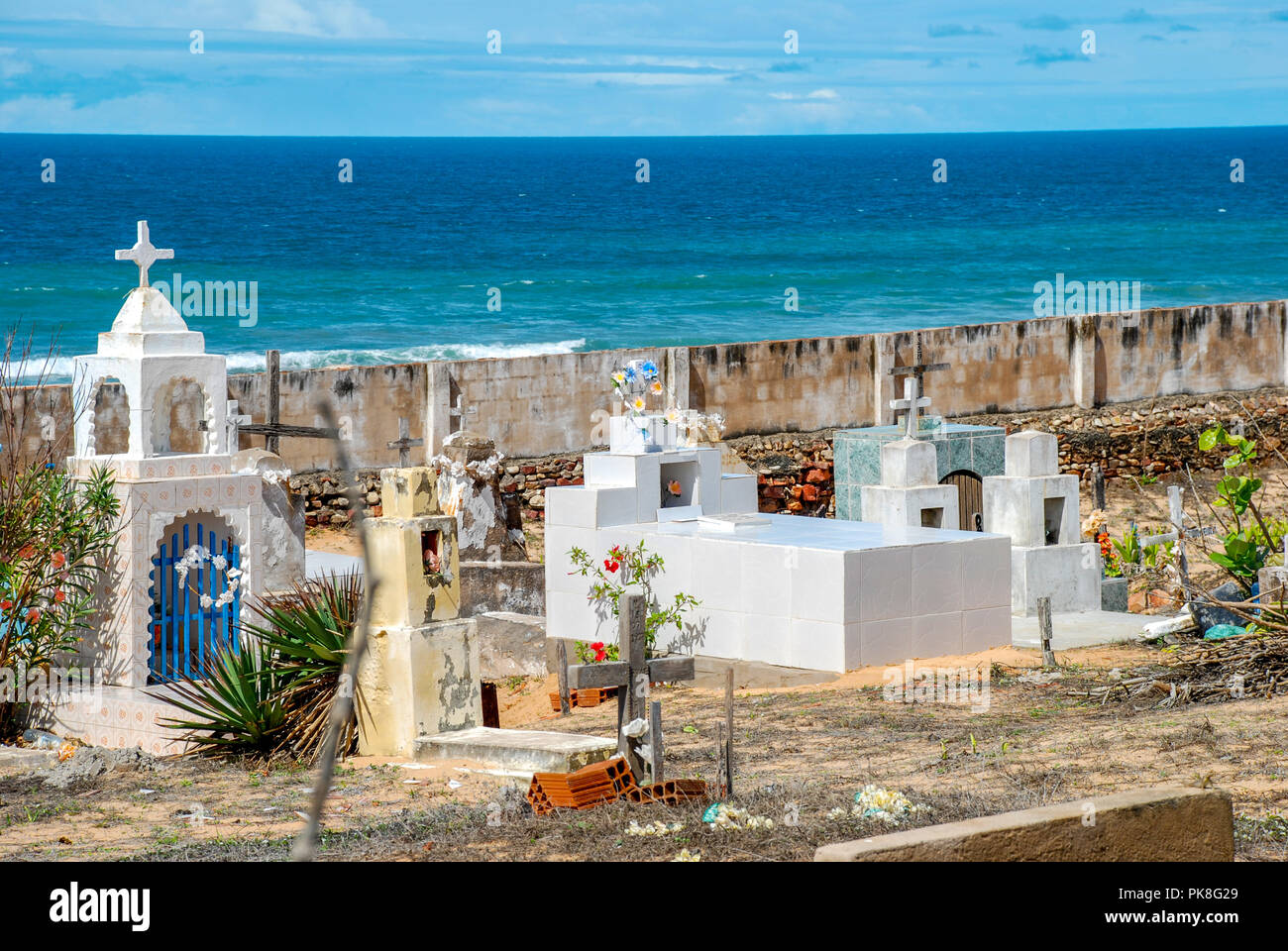 Cemetery on the beach Stock Photo - Alamy