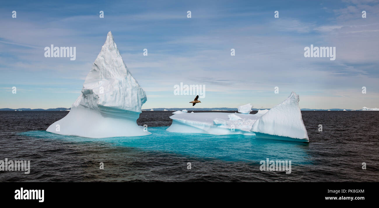 Iceberg floating in the water off the coast of Greenland. Nature and ...