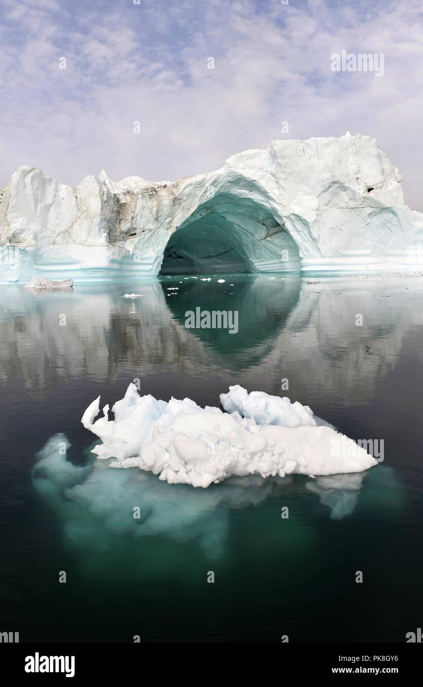 Iceberg floating in the water off the coast of Greenland. Nature and ...