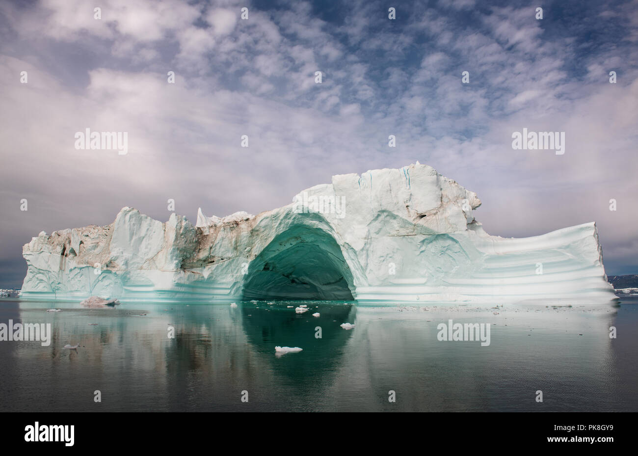 Iceberg floating in the water off the coast of Greenland. Nature and ...