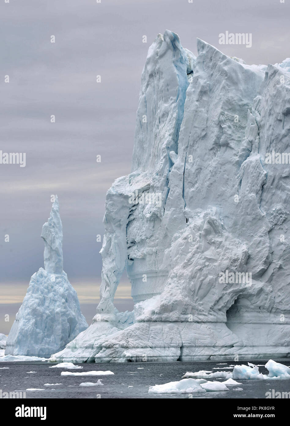 Iceberg floating in the water off the coast of Greenland. Nature and ...