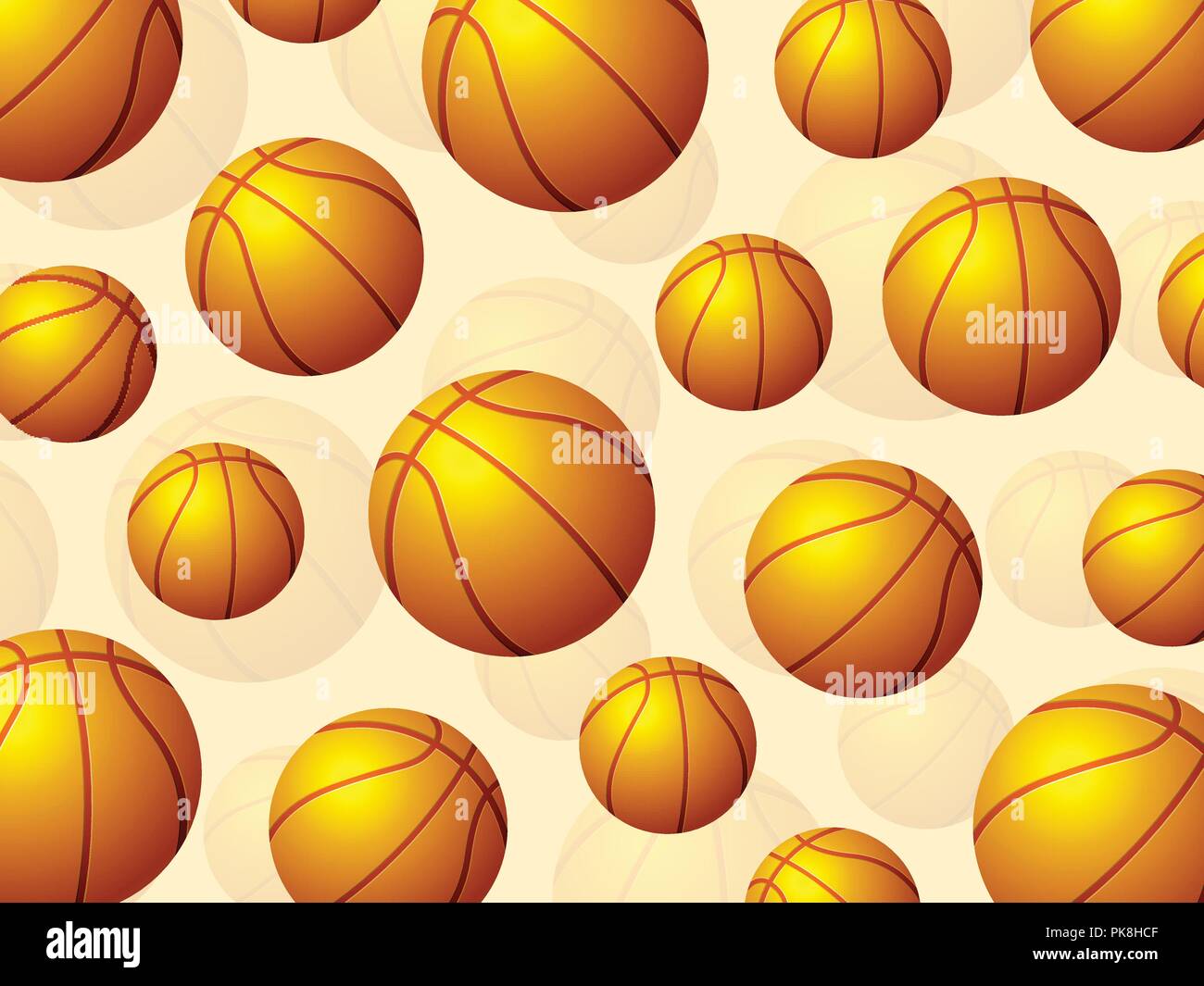 Seamless basketball balls pattern background. Vector illustration Stock ...