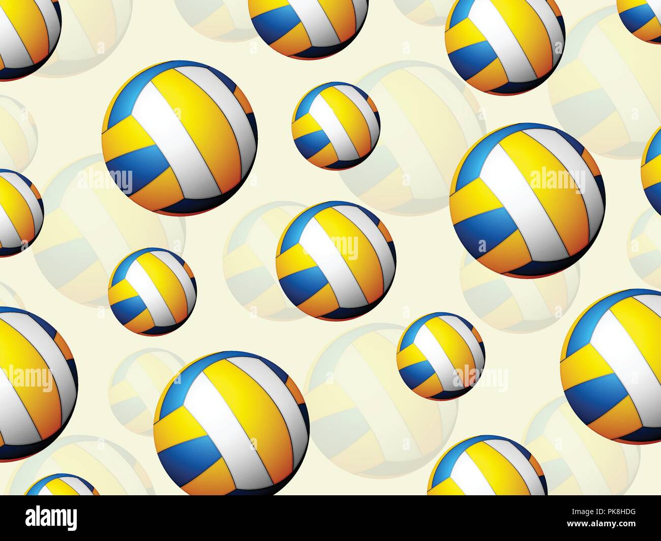 Seamless volleyball balls pattern background. Vector illustration Stock ...