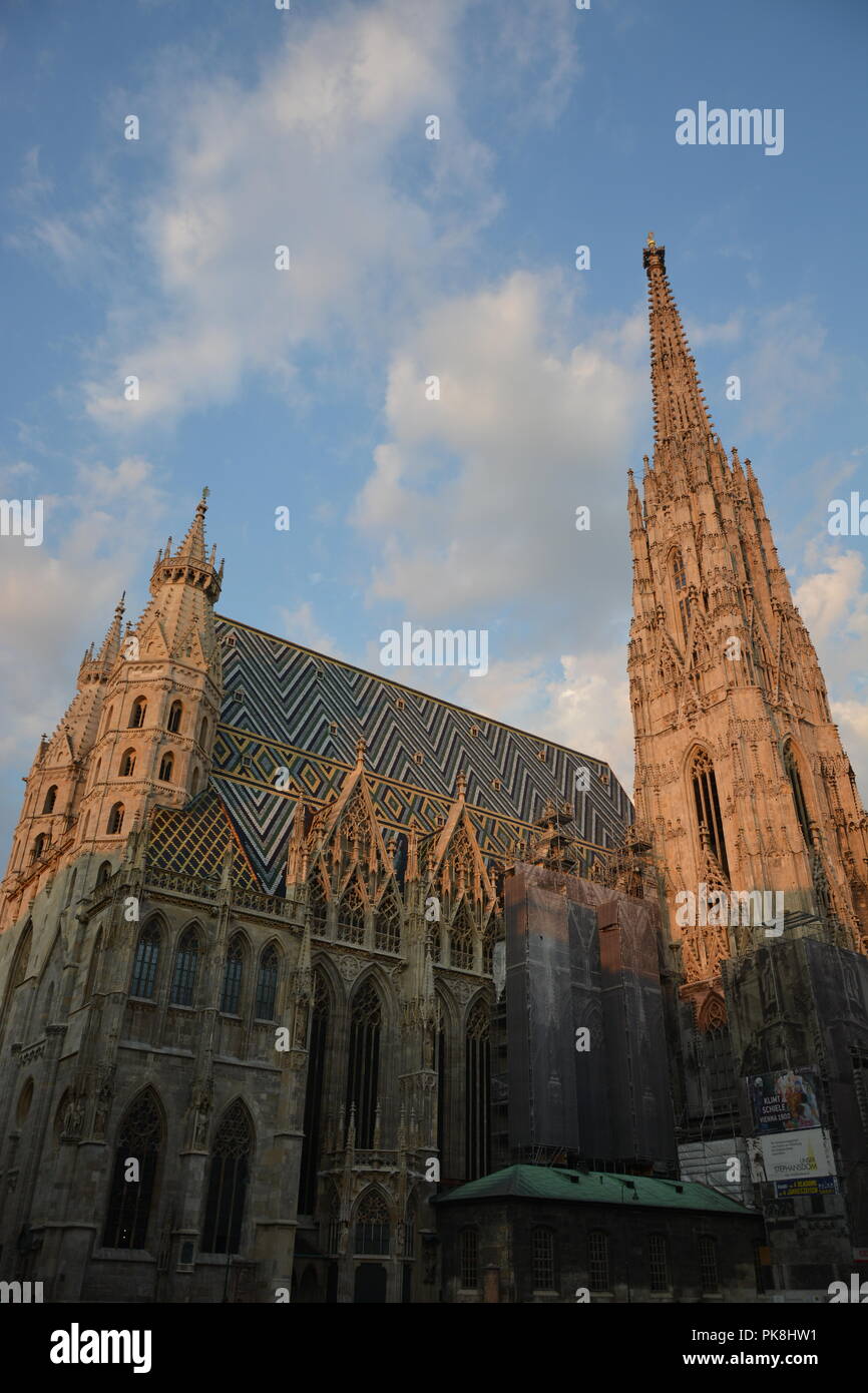 VIENNA, AUSTRIA - 20 AUGUST, 2018: St. Stephen's Cathedral facade ...