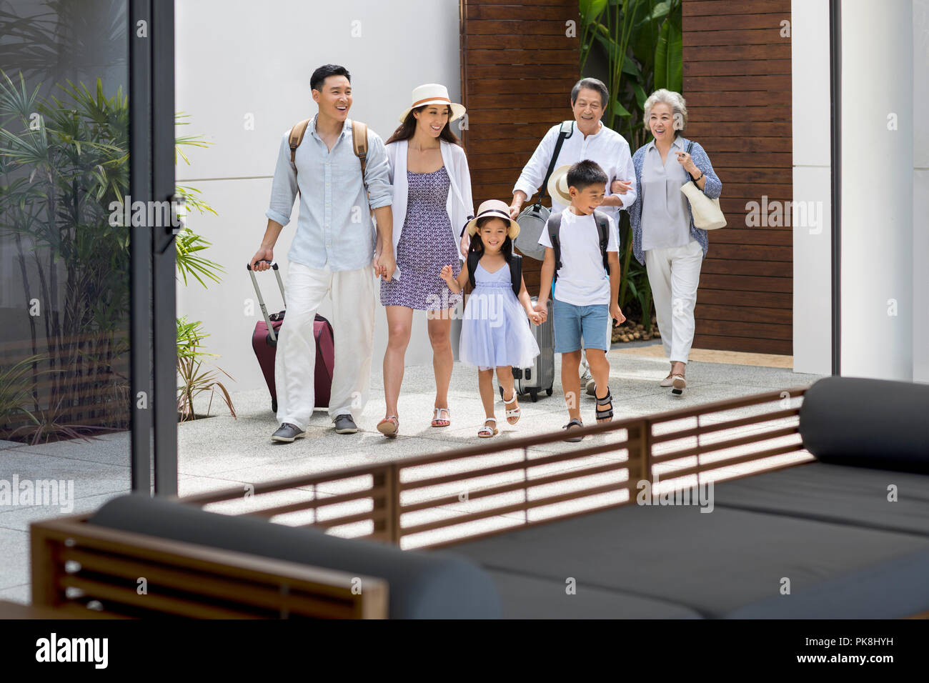 Happy family on vacation Stock Photo - Alamy