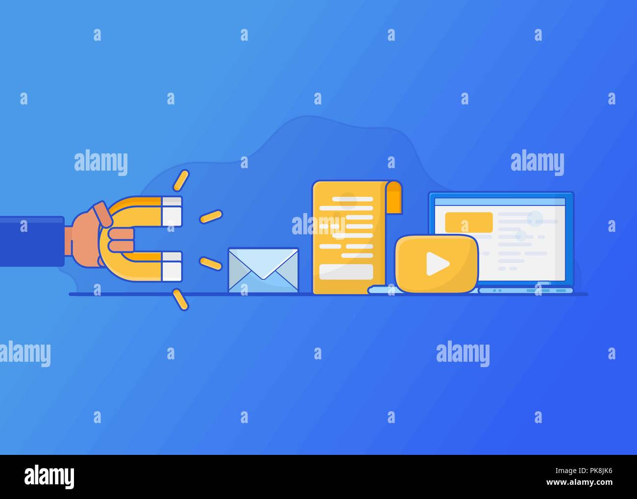 Attracting online customers. Digital inbound marketing Stock Vector ... Attracting online customers. Digital inbound marketing Stock Vector ...