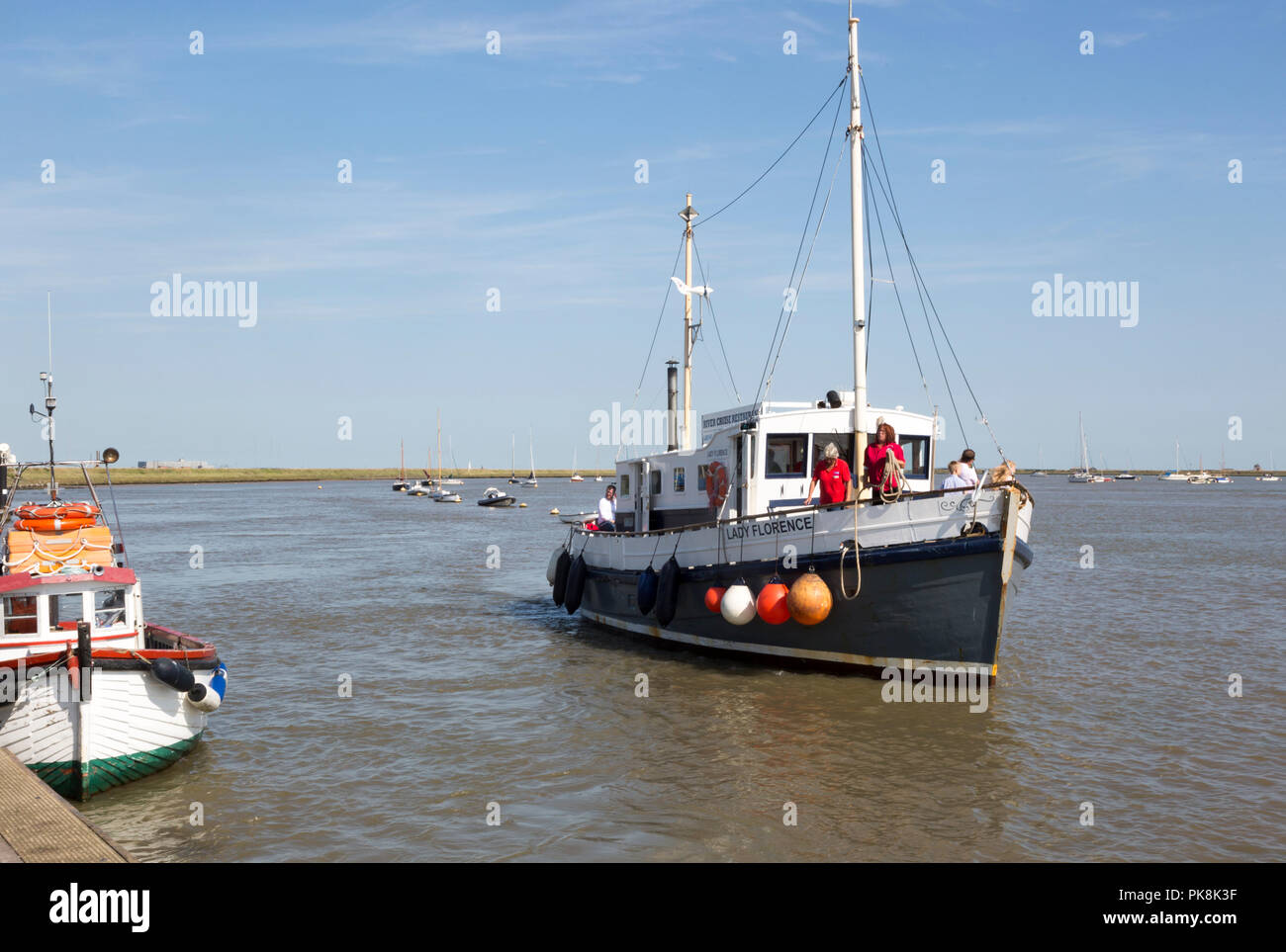 Lady Florence river cruise restaurant boat approaching quay, River Ore ...