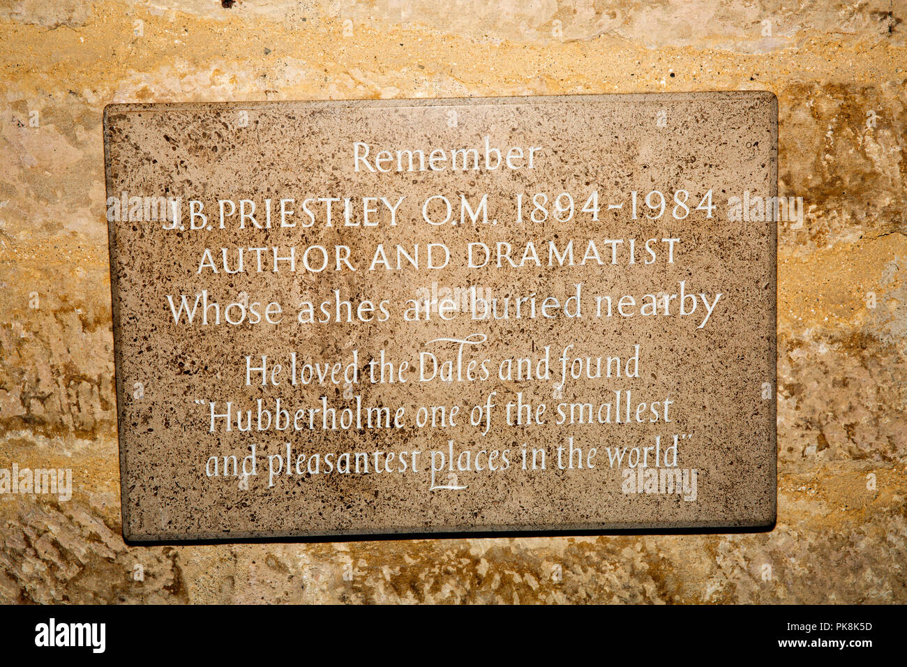 UK, Yorkshire, Wharfedale, Hubberholme, Church of St Michael, J B ...