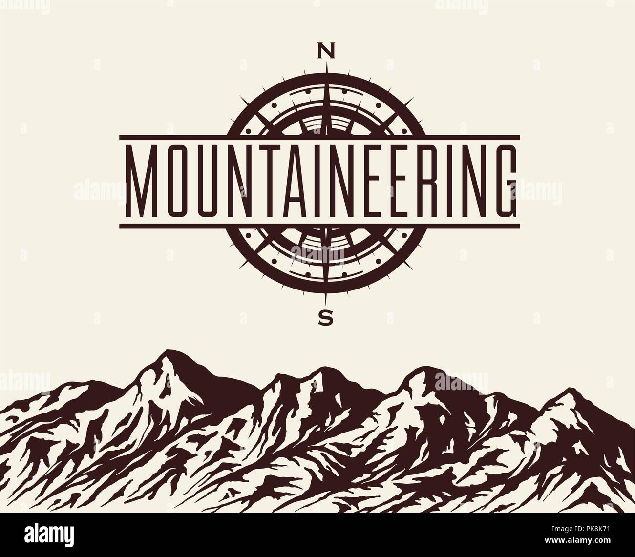 Vintage mountain landscape Stock Vector Images - Alamy