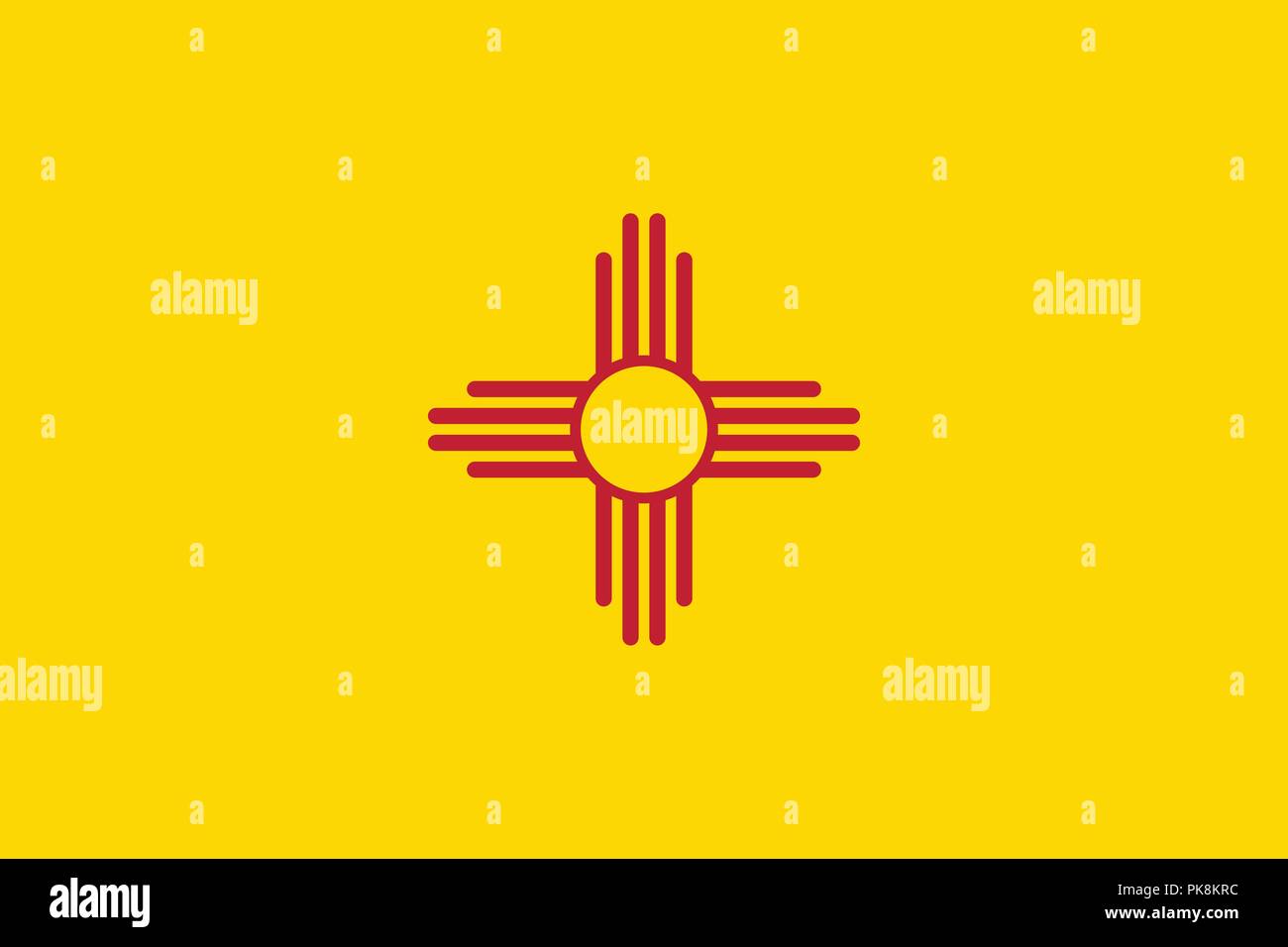 Flag of the USA State of New Mexico, vector Stock Vector Image & Art ...