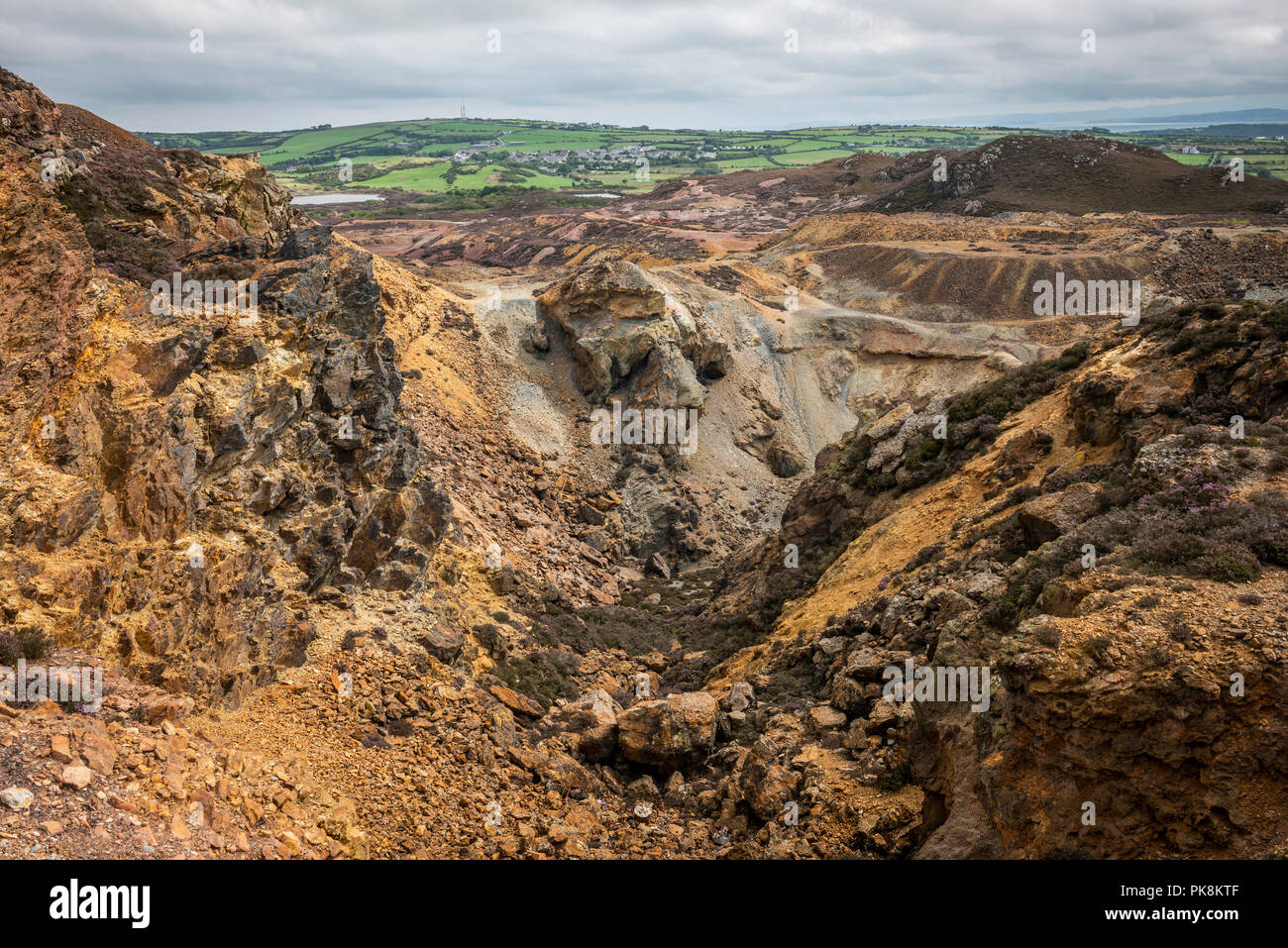 Parys Mountain Copper mine near Amlwch on the island of Anglesey, North ...