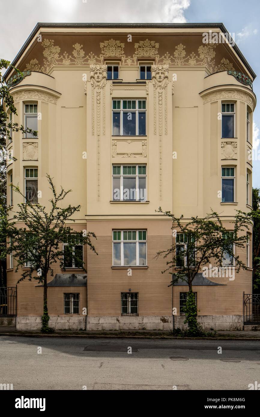 Art nouveau residence, Cranachstrasse 8, Weimar, Germany, 2018. Artist ...