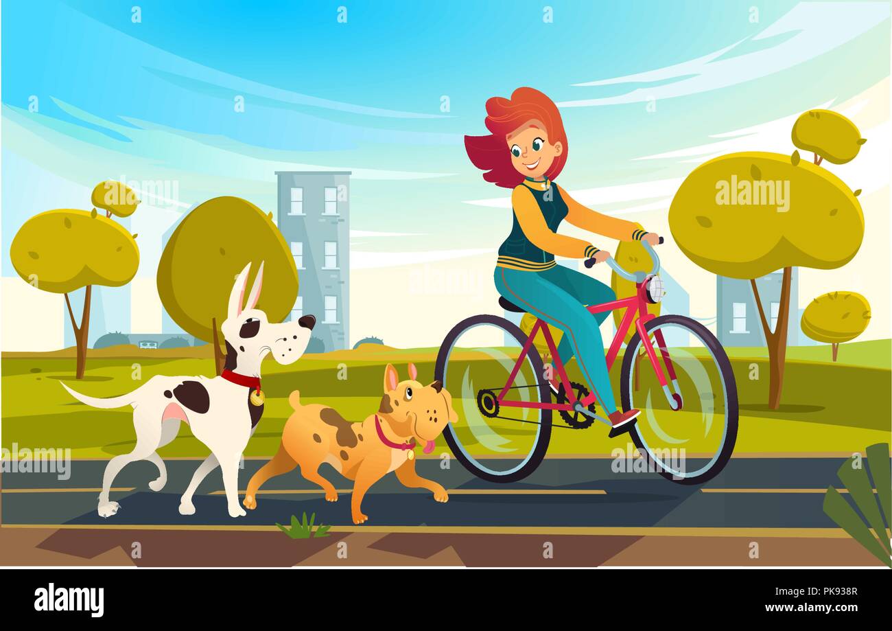 Dog Riding Bike Cartoon