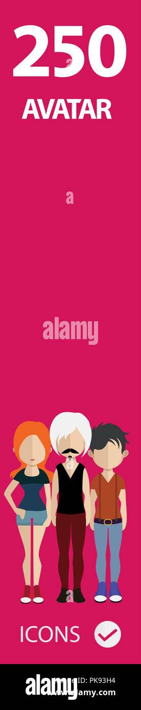 People avatar with full body and torso variations Stock Vector Image ...